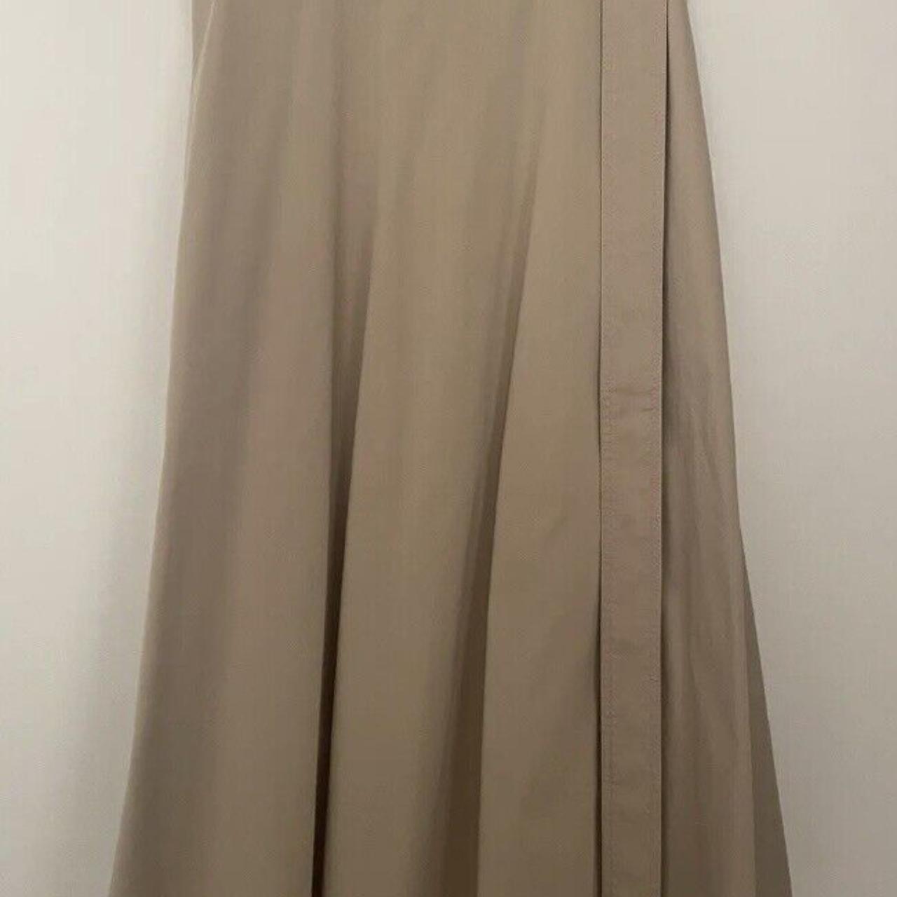 Saba Beige Long Belted A-Line Skirt - Size 6 - Depop