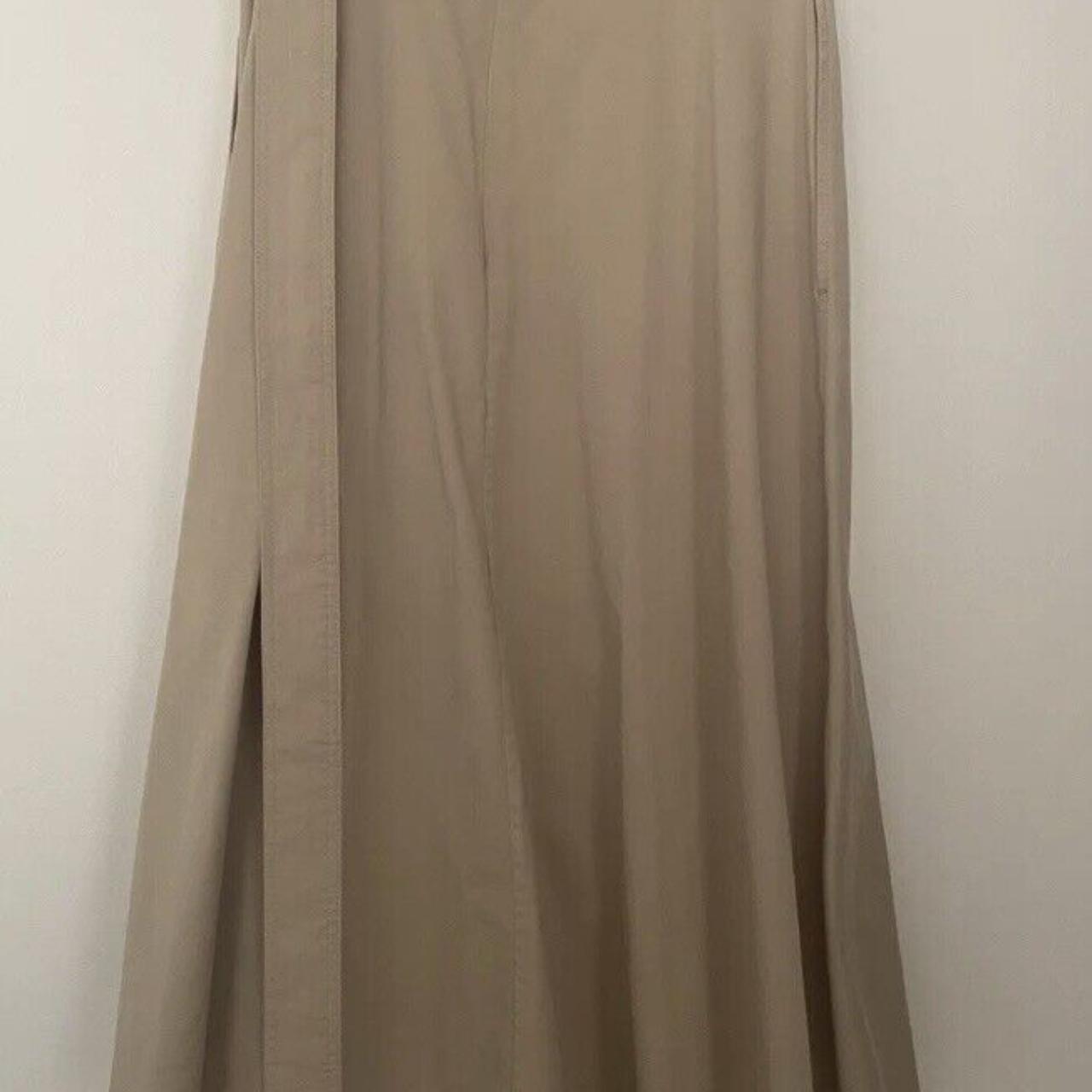 Saba Beige Long Belted A-Line Skirt - Size 6 - Depop