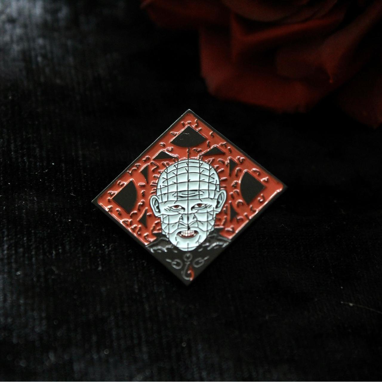 Hellraiser Halloween Pin Length: 3.5cm Width: 3.5cm - Depop