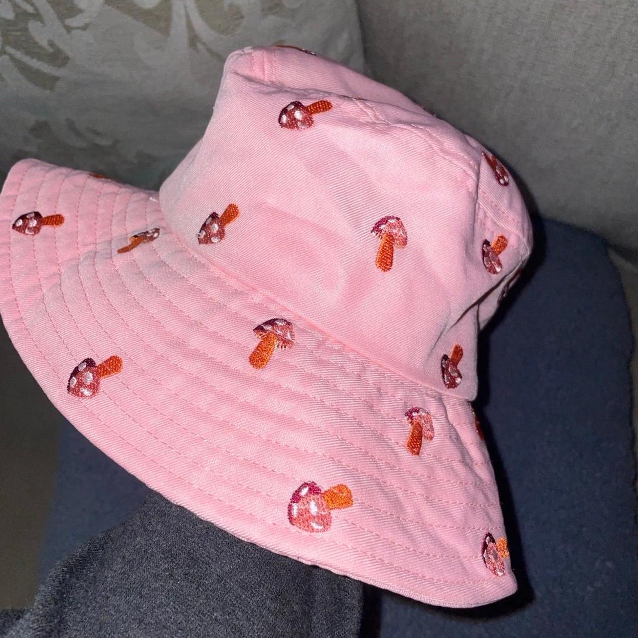 Pink Embroidered Mushroom Bucket Hat #mushroom... - Depop
