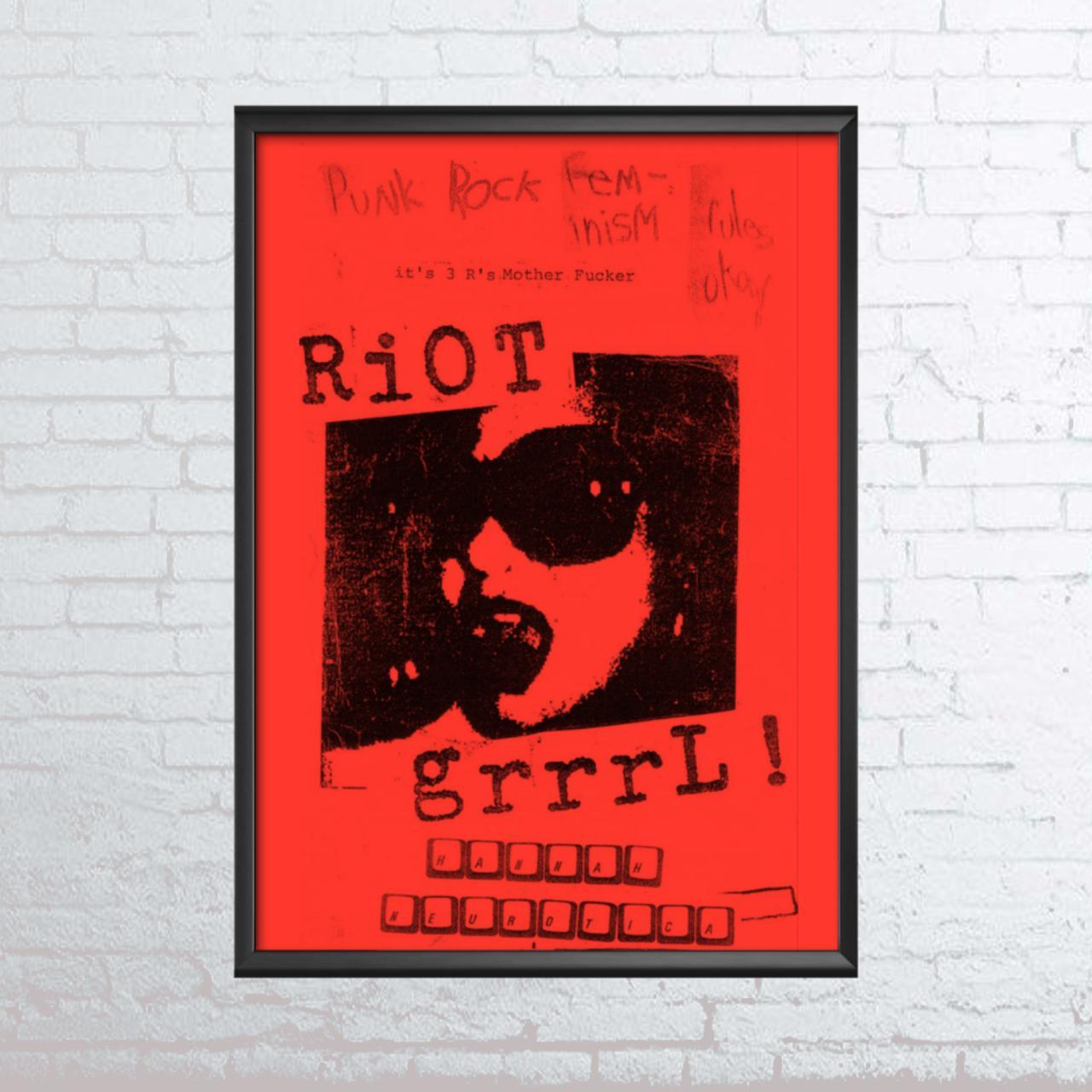 Riot Grrrl (Red and Black) A3 Poster High Quality... - Depop