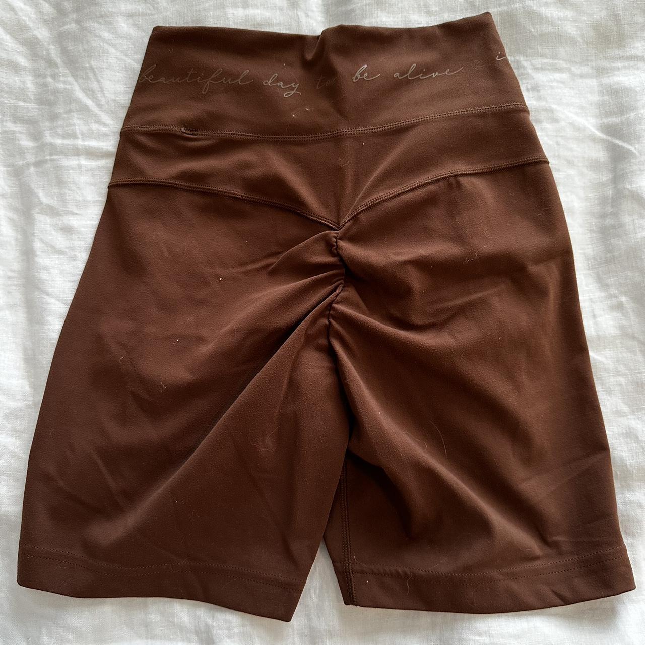 Gymshark brown workout shorts Size XS #gymshark... - Depop