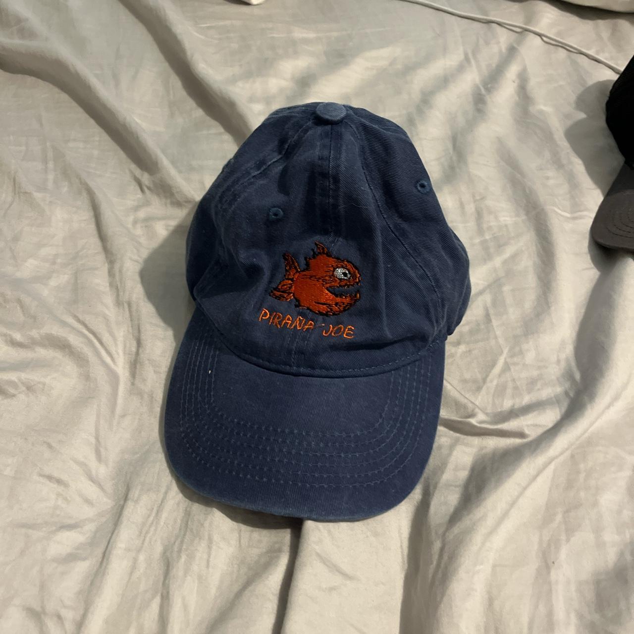 Blue Piranha Joe hat Original:$20 - Depop