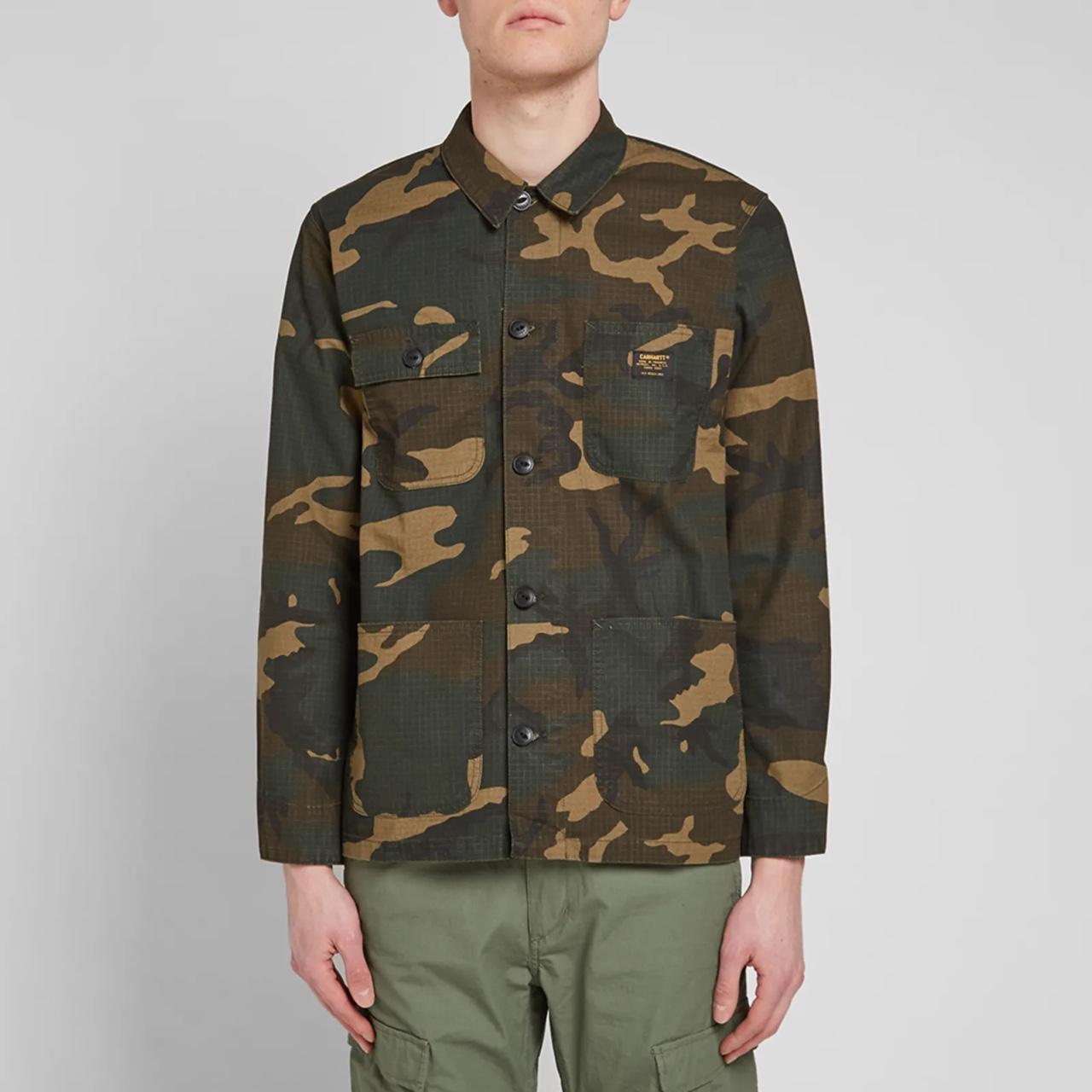 Carhartt WIP Camo Ripstop Michigan Shirt Jacket... - Depop