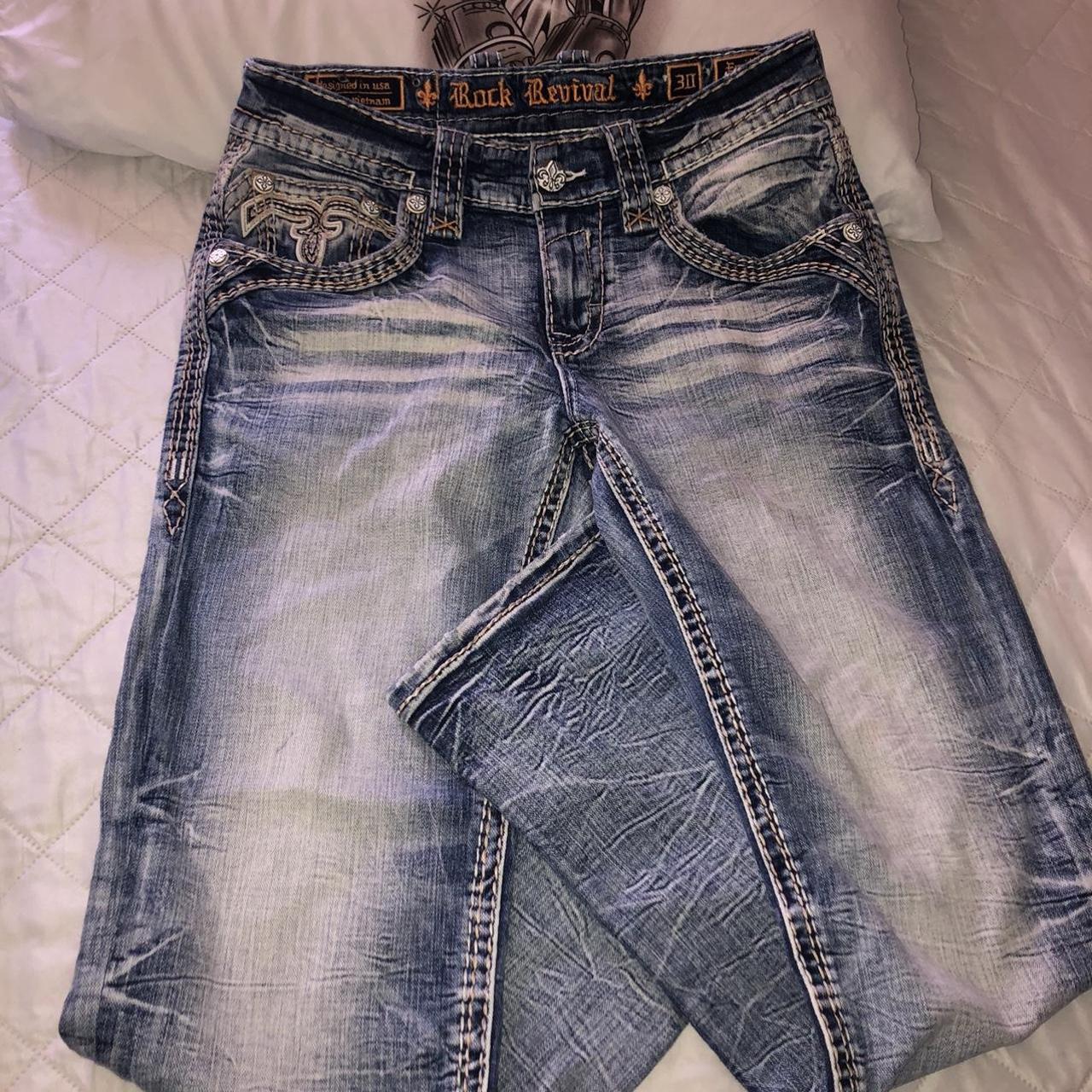 men rock revival straight jeans 30x30 - Depop