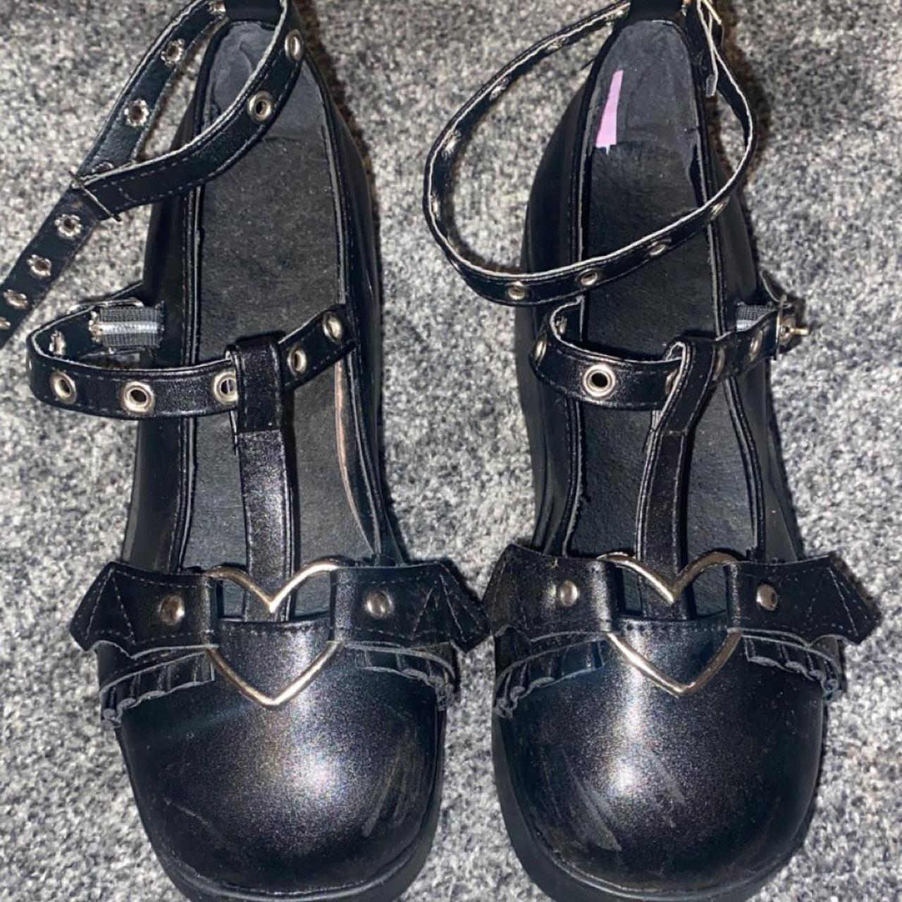 Black emo goth 2 inch platforms Only worn twice... - Depop