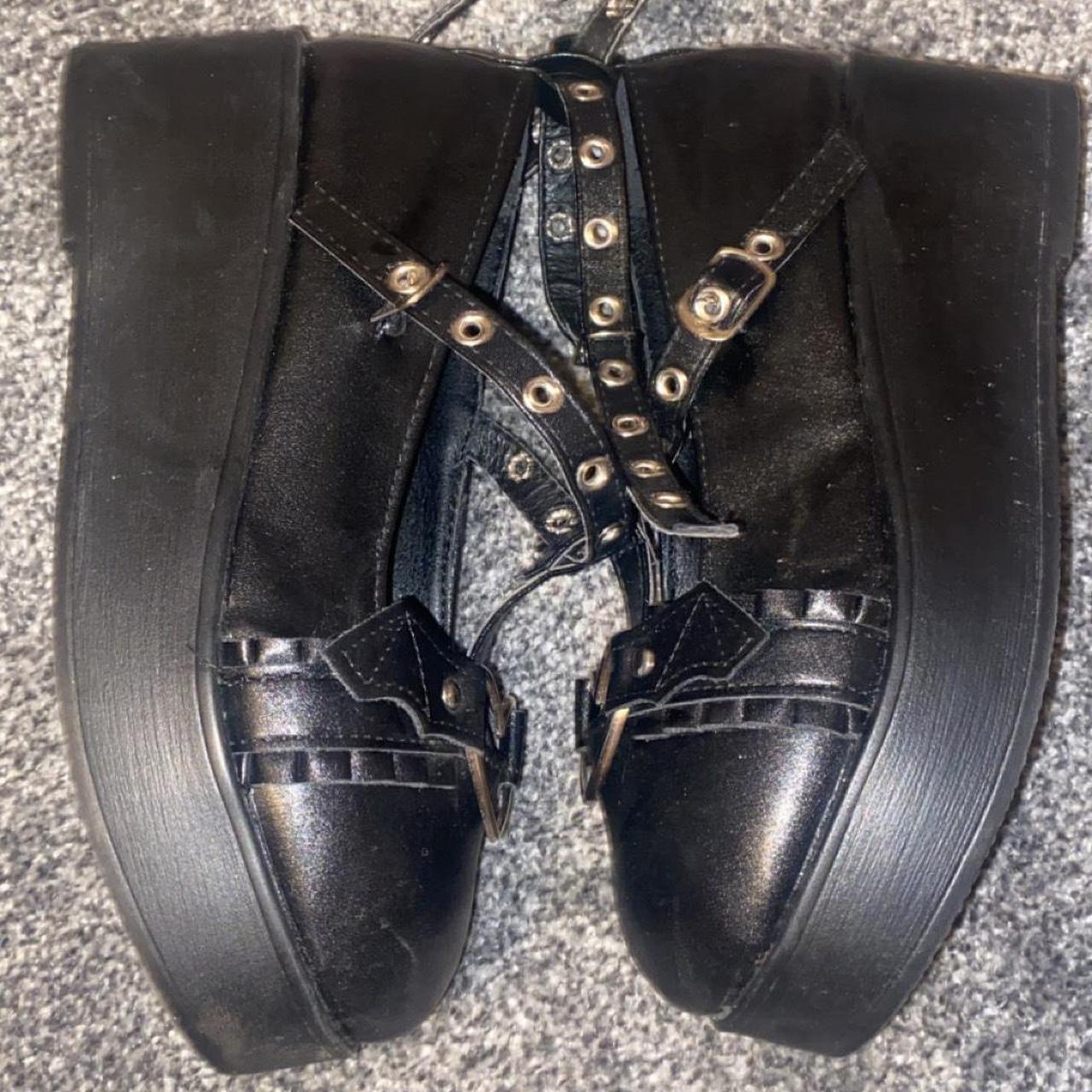 Black emo goth 2 inch platforms Only worn twice... - Depop