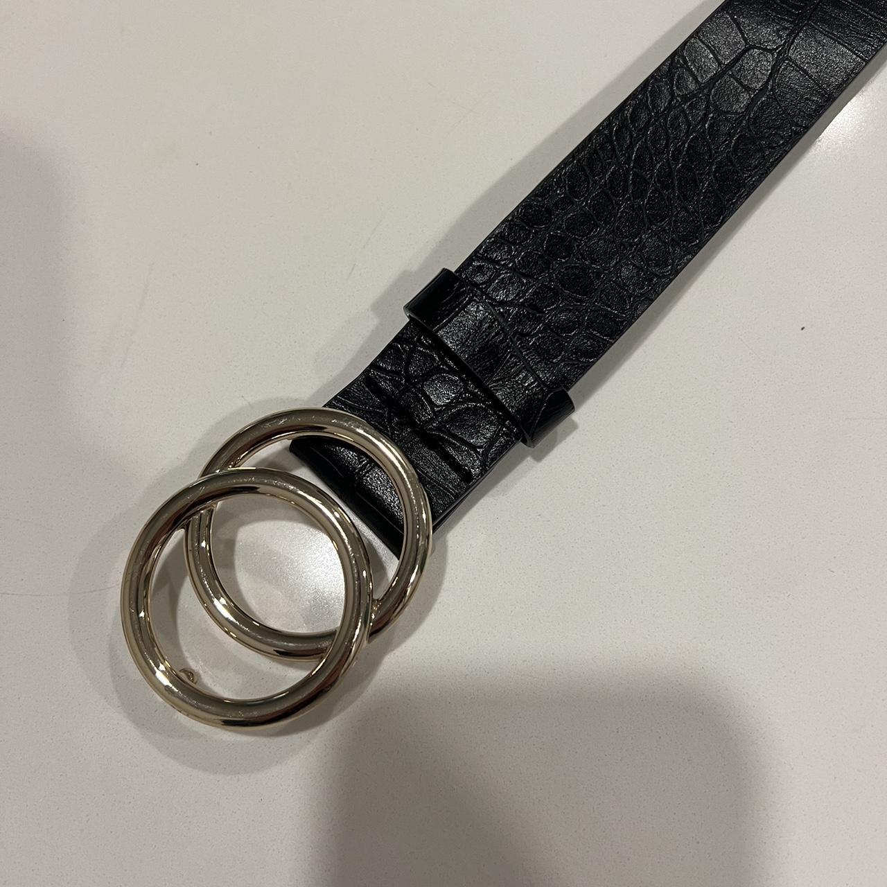 h&m black belt - size xs (fits ~size 25 on smallest... | Depop