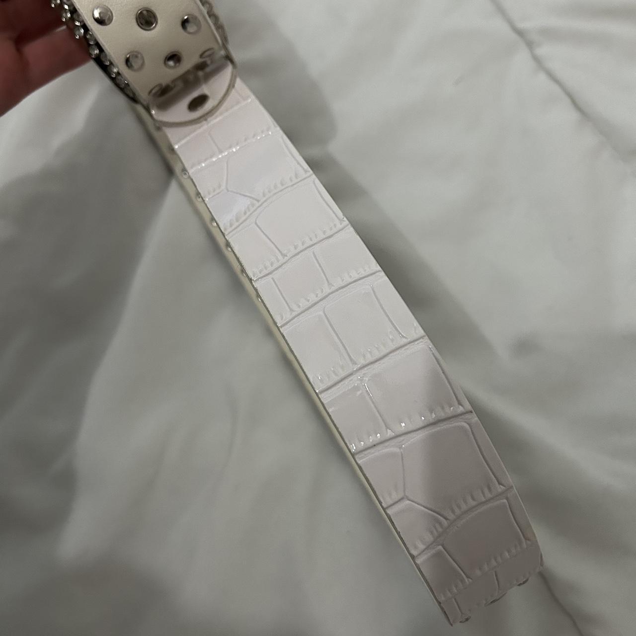 white snake skin bb belt no flaws practically brand... - Depop