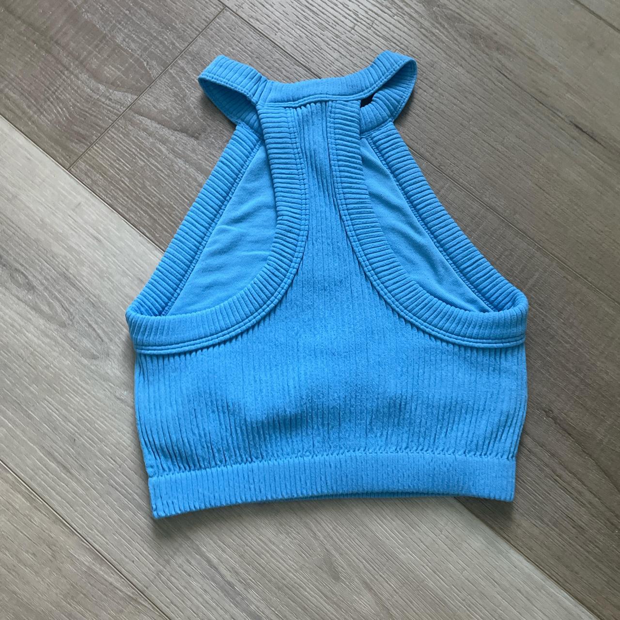 Aerie Blue High neck tank top/crop top Very soft can... | Depop