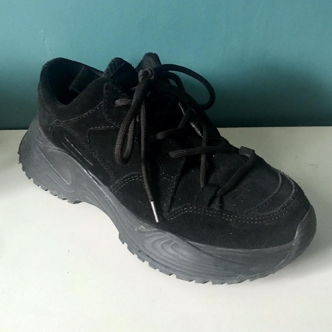 Black suede Soho Grit chunky sole platform trainers.... - Depop