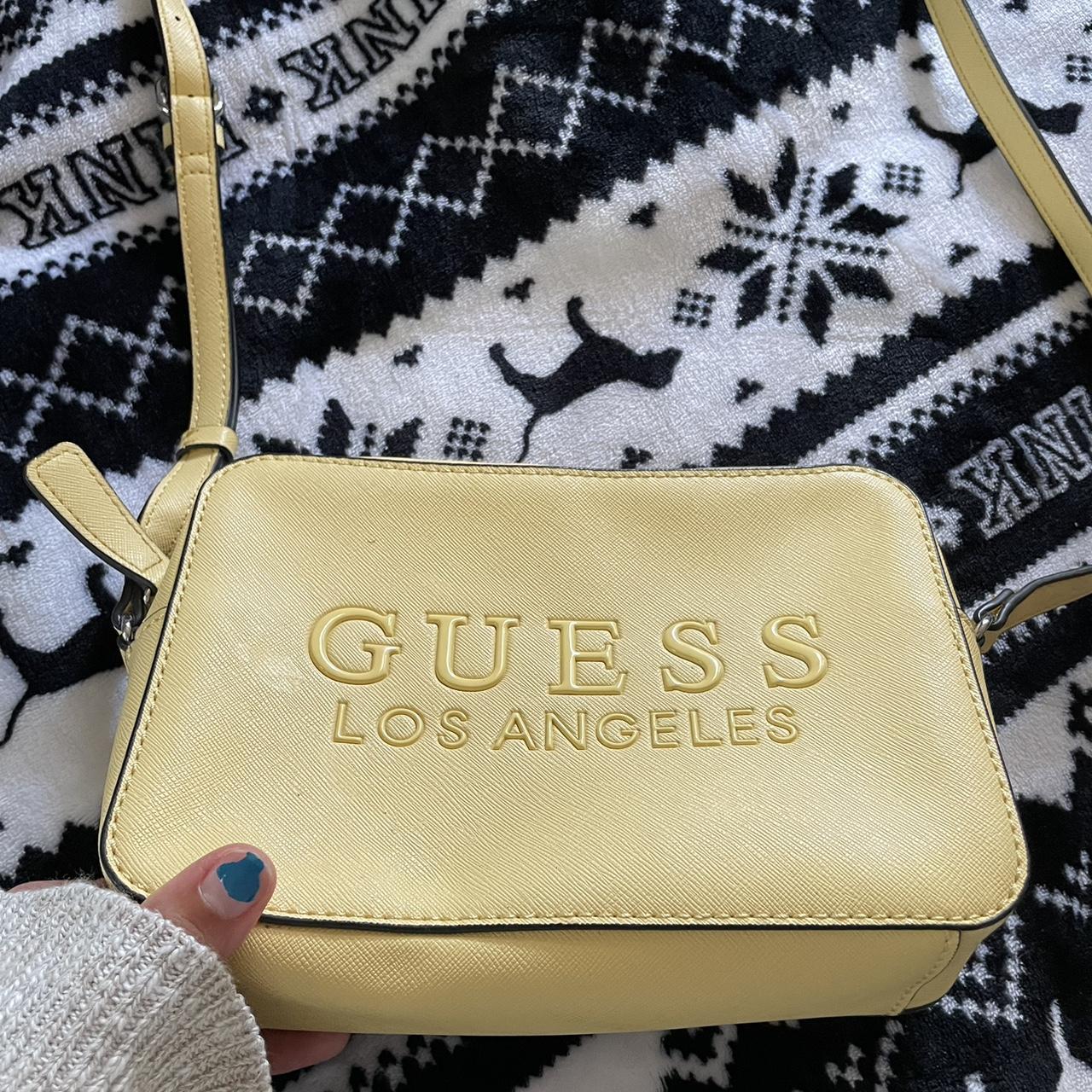81. yellow guess los angeles purse ($15) - Depop