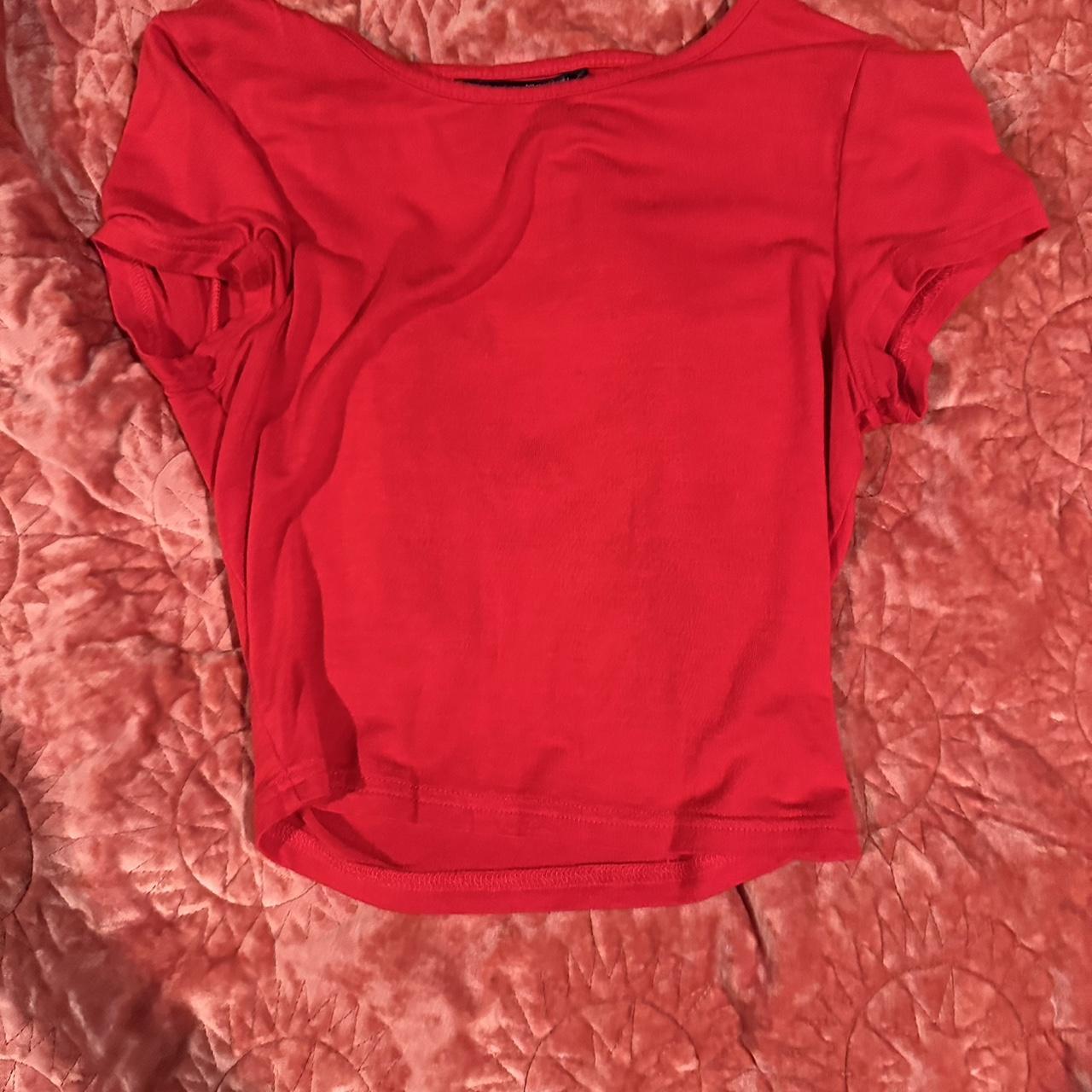 red shein crop top Size xs Lightly worn, no flaws... - Depop