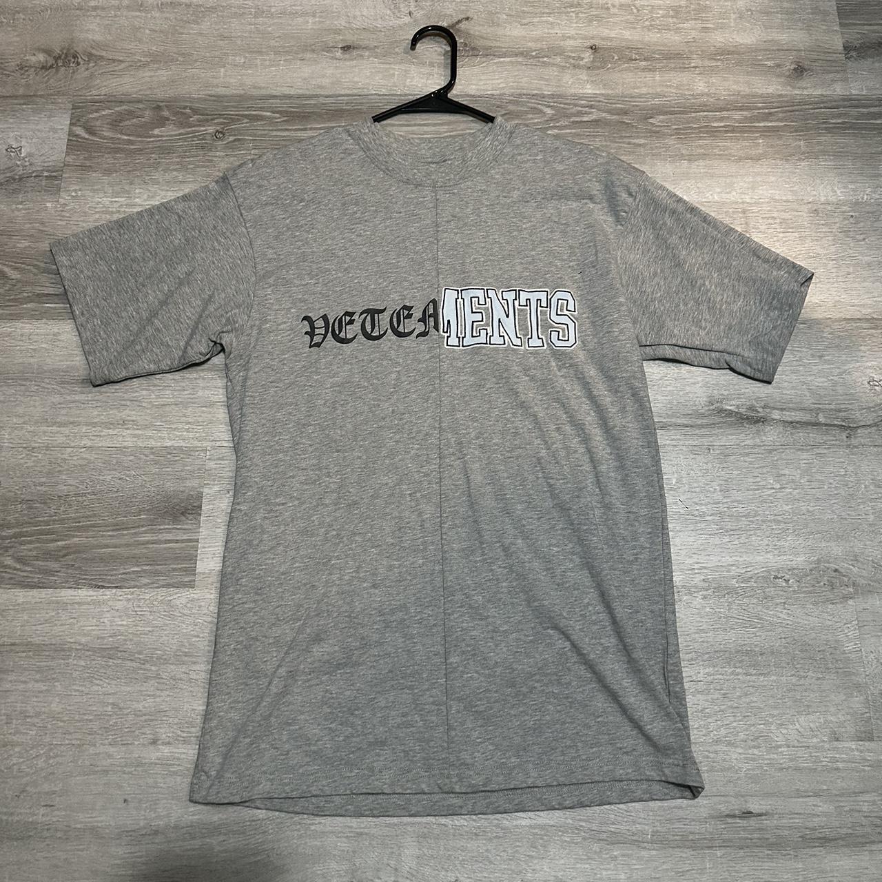 Men’s vetements shirt Split logo- half embroidered... - Depop