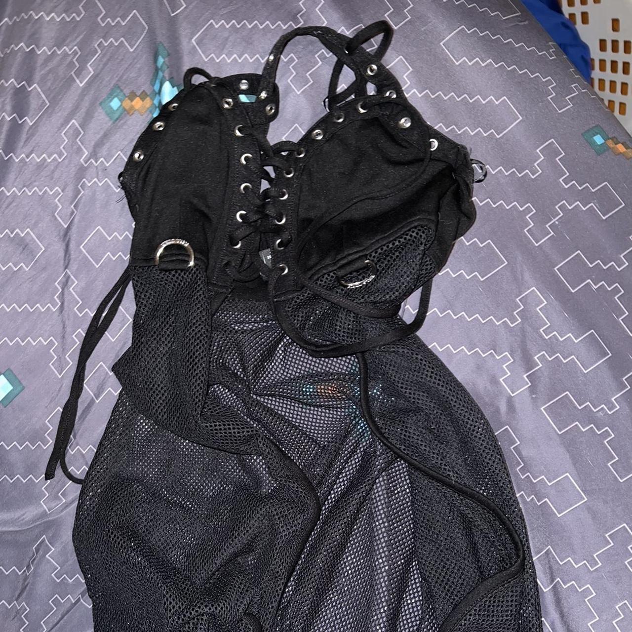 killstar bra top with fishnet train - Depop
