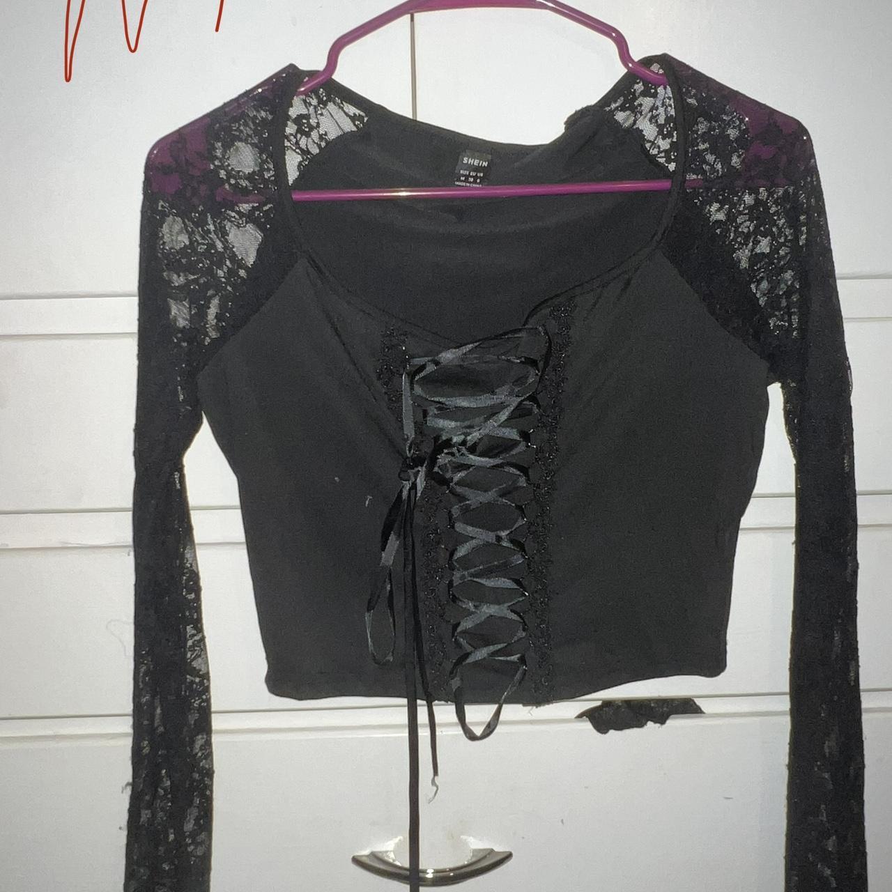 corset style goth top - Depop