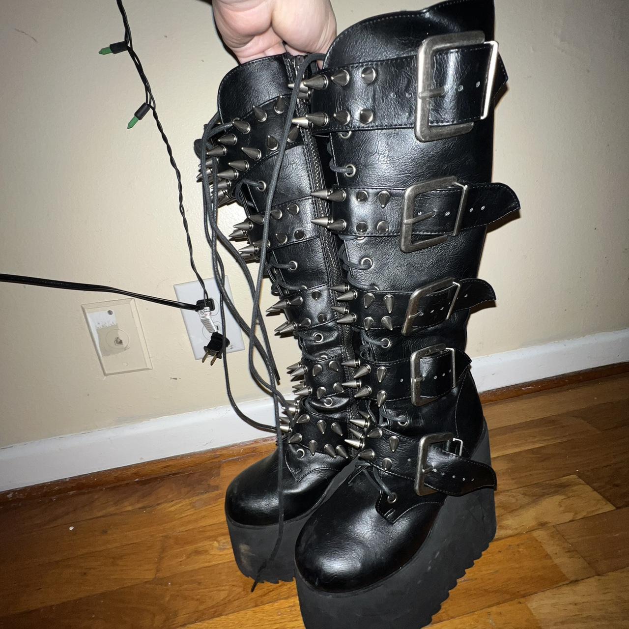 widow spike boots these are hard for me to part... - Depop