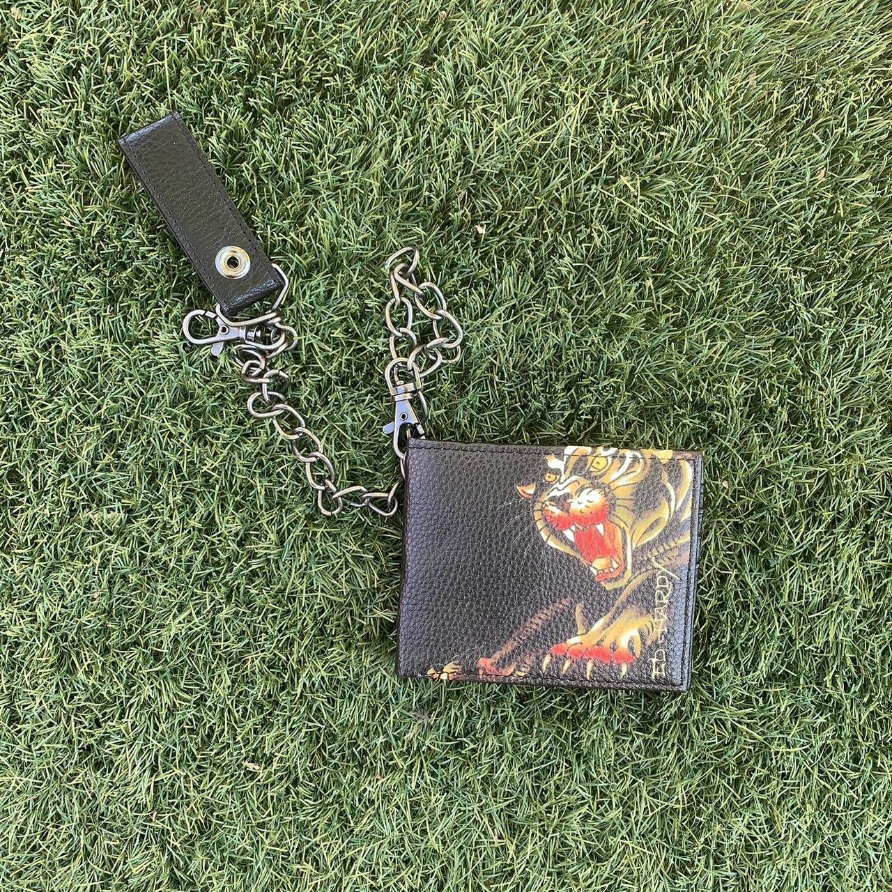 Ed Hardy Men's Black Bi-Fold Roaring Tiger Print... - Depop