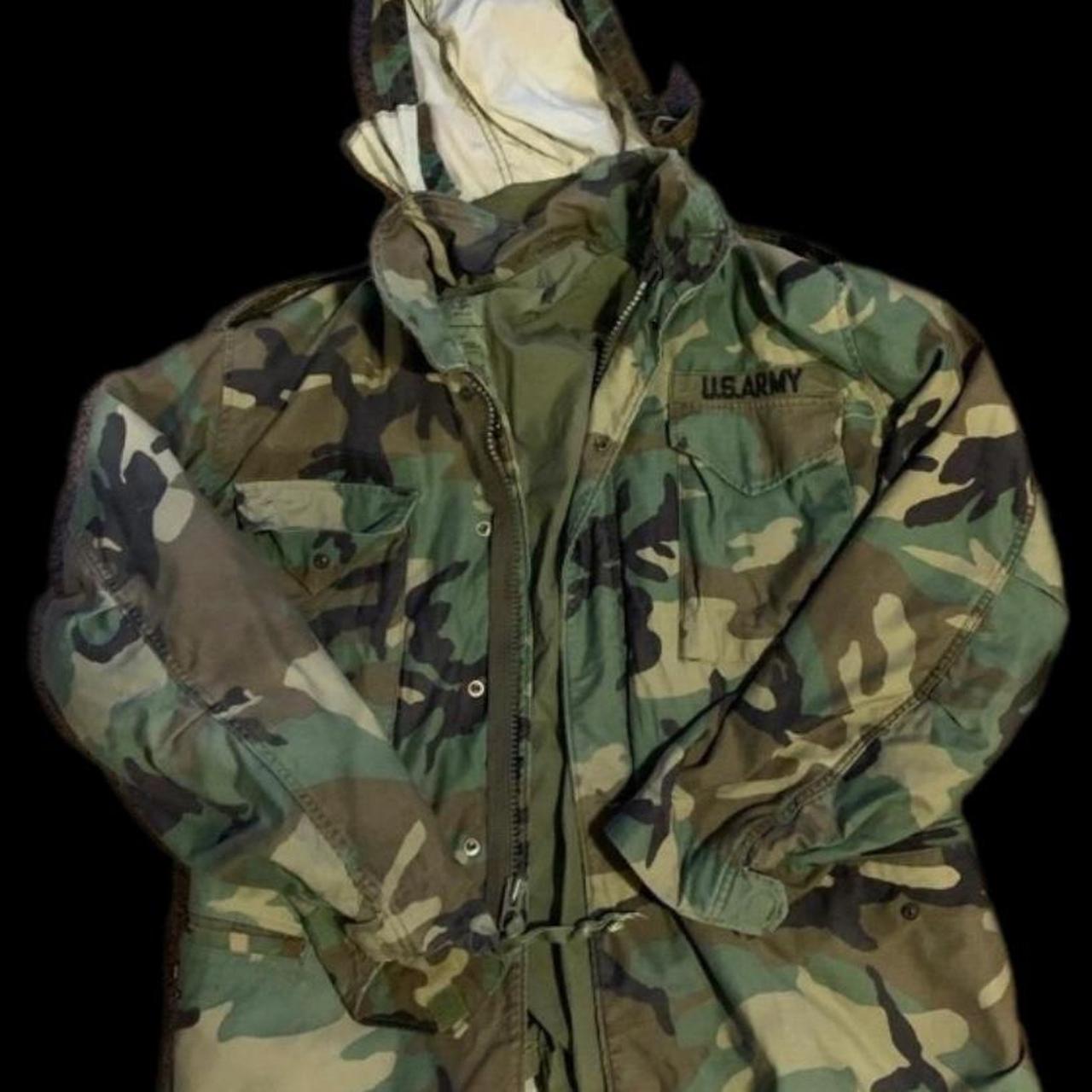 Waterproof US Army camouflage rain jacket... - Depop