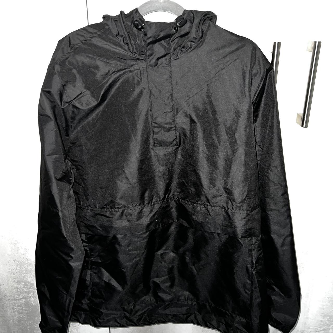 New look black waterproof hooded jacket - with... - Depop