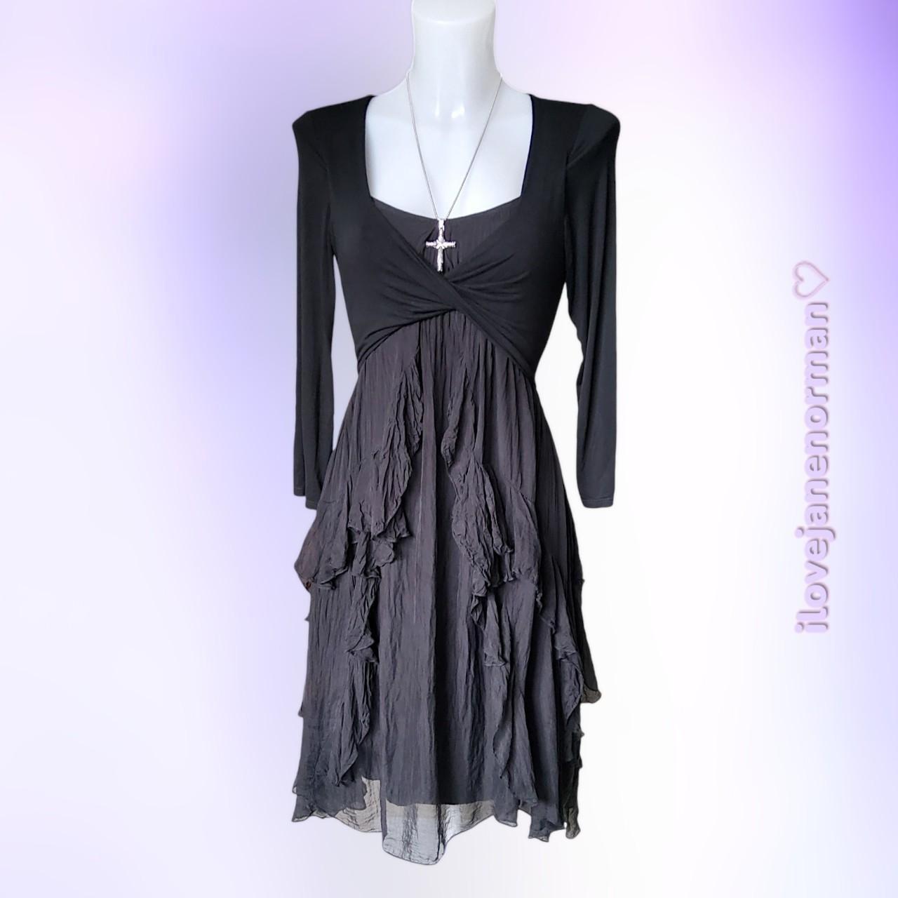 Black Phase Eight witchy ruffled midi dress 🎃... - Depop