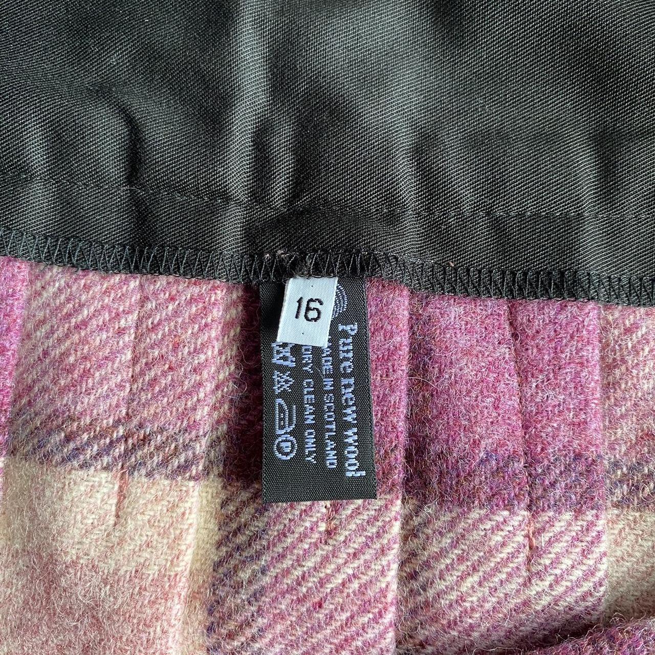 Purple Plaid Mini Skirt Size 16 Made With Wool Depop