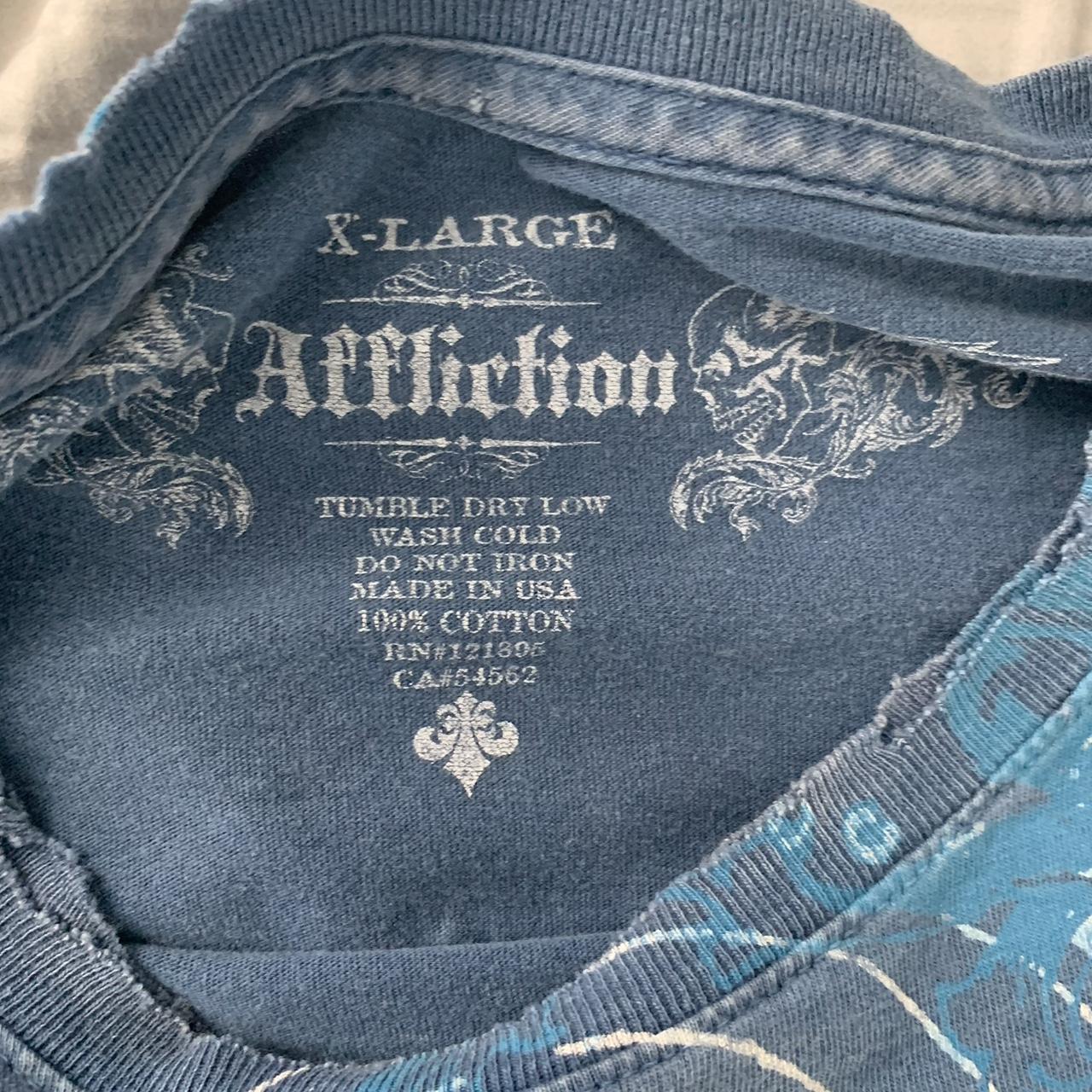 Blue affliction front and angel wings on back Size... - Depop