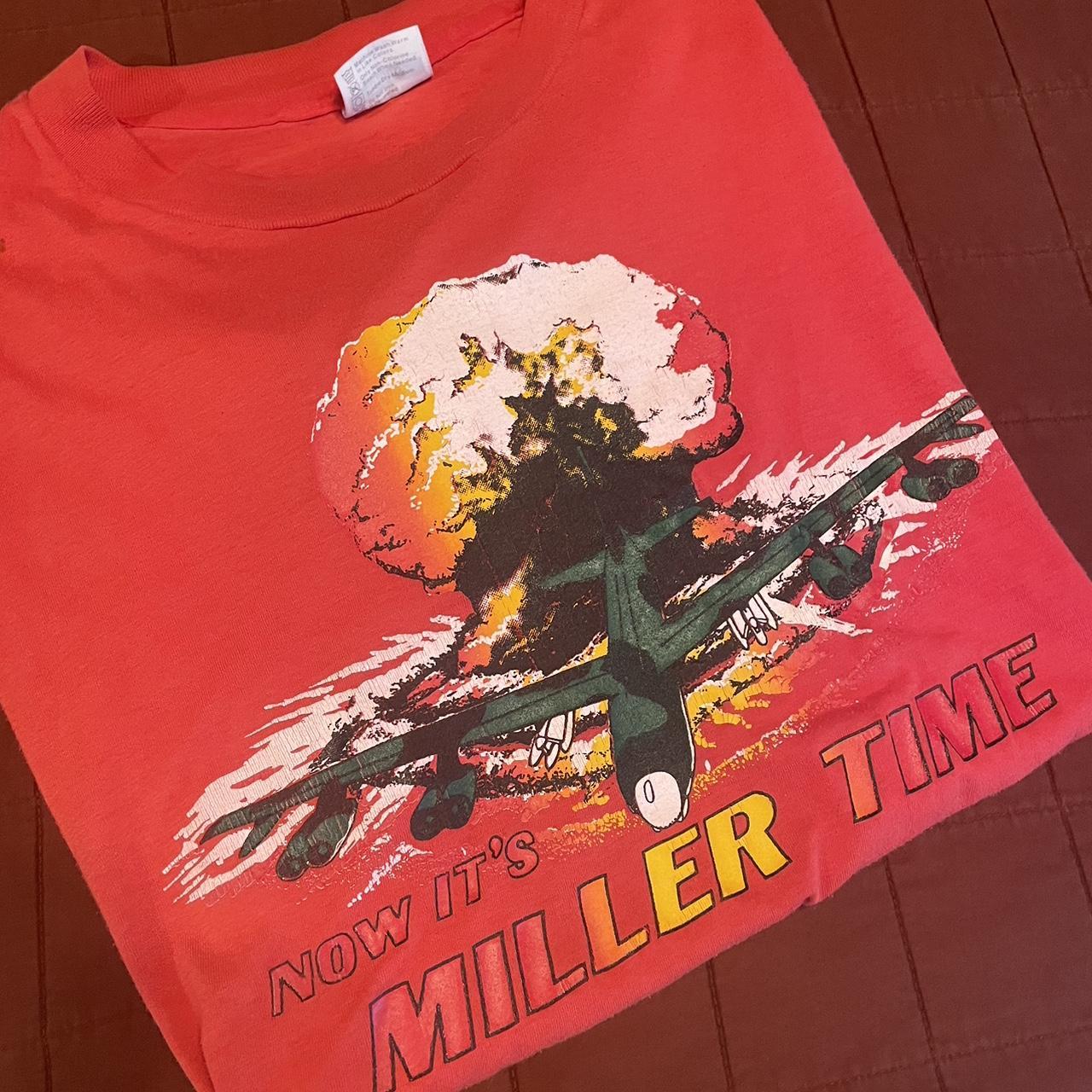 Miller Time Vintage T Shirt A few stains and a... - Depop