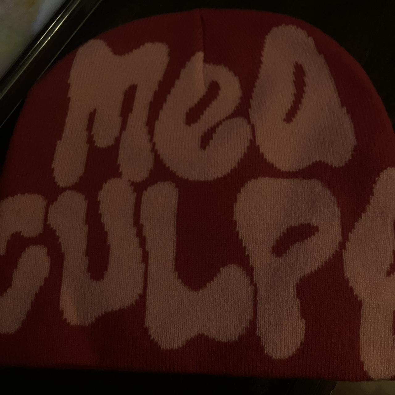 pink , mea culpa beanie . - Depop