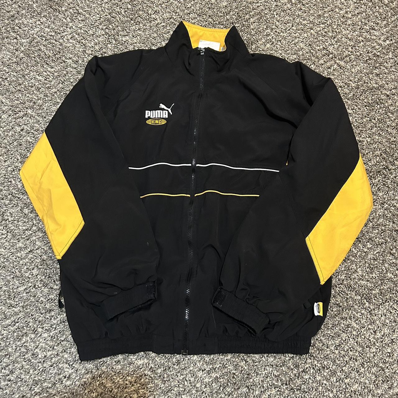 Vintage Puma King Black and Gold Track Jacket Size... - Depop