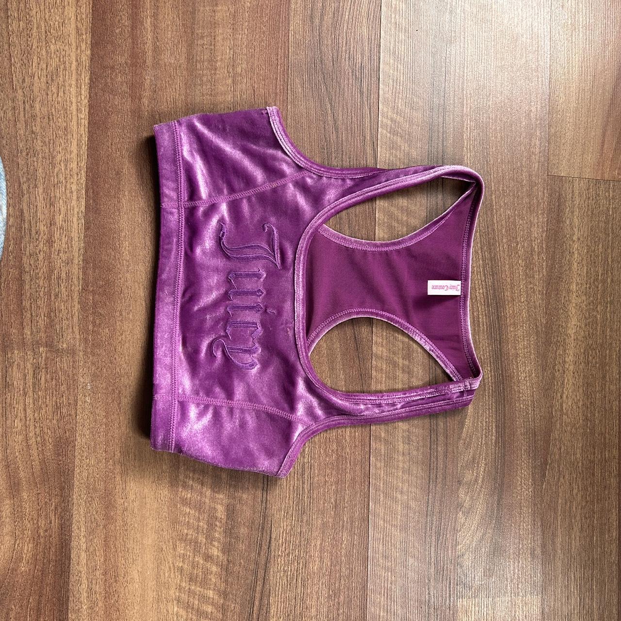 Juicy couture purple velvet sports bra,very... - Depop
