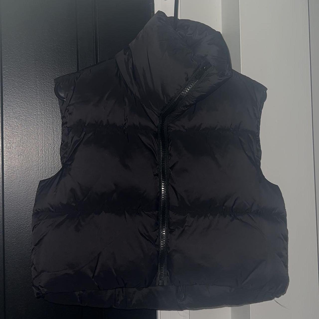 Black Amazon Mini Puffer Vest XS Black - Depop