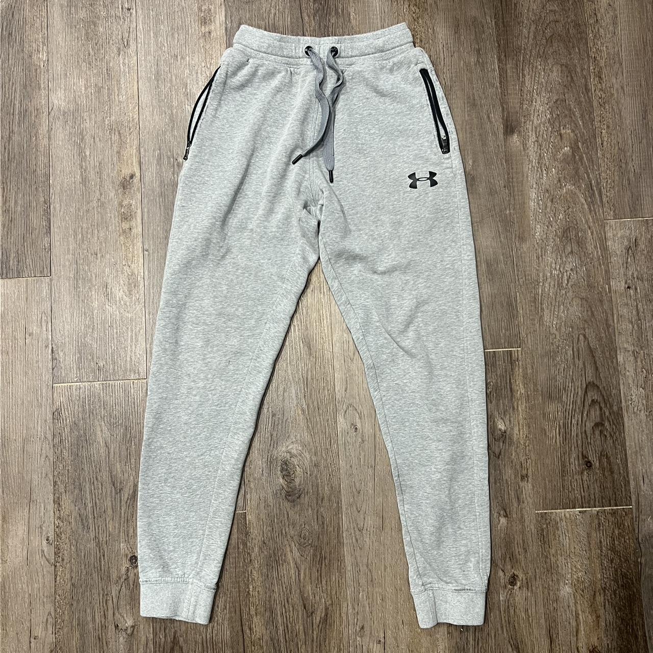 Grey Under Armour Jogger Sweats Size Small... - Depop