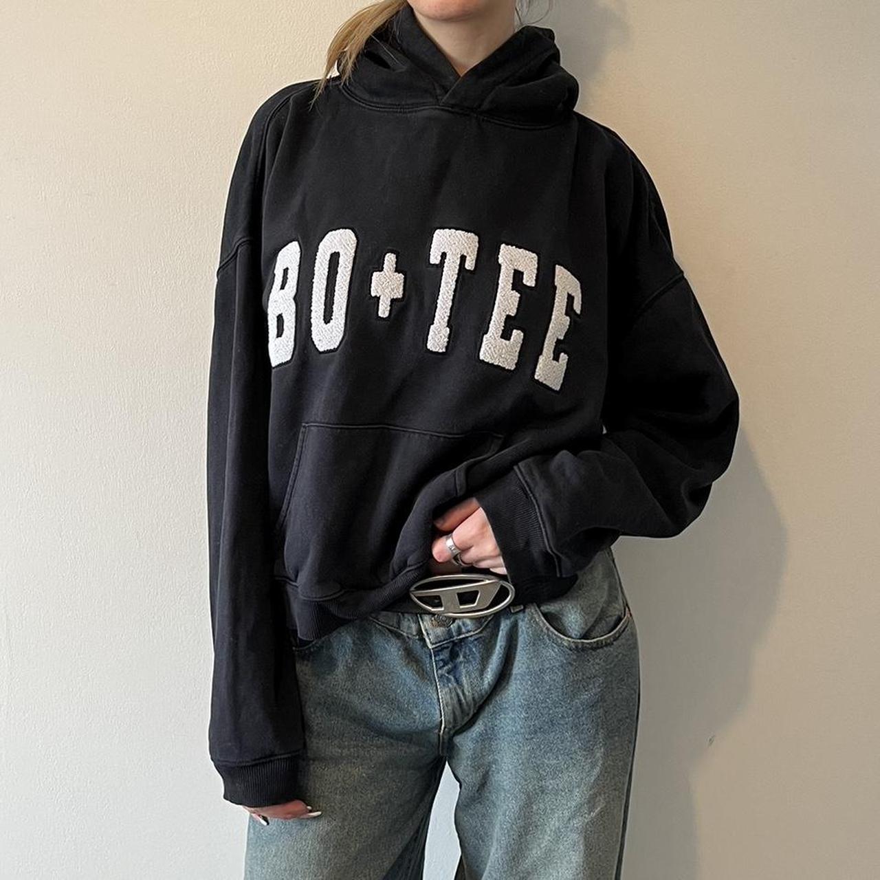 Bo+Tee black oversized hoodie Size: L Model: Size... - Depop