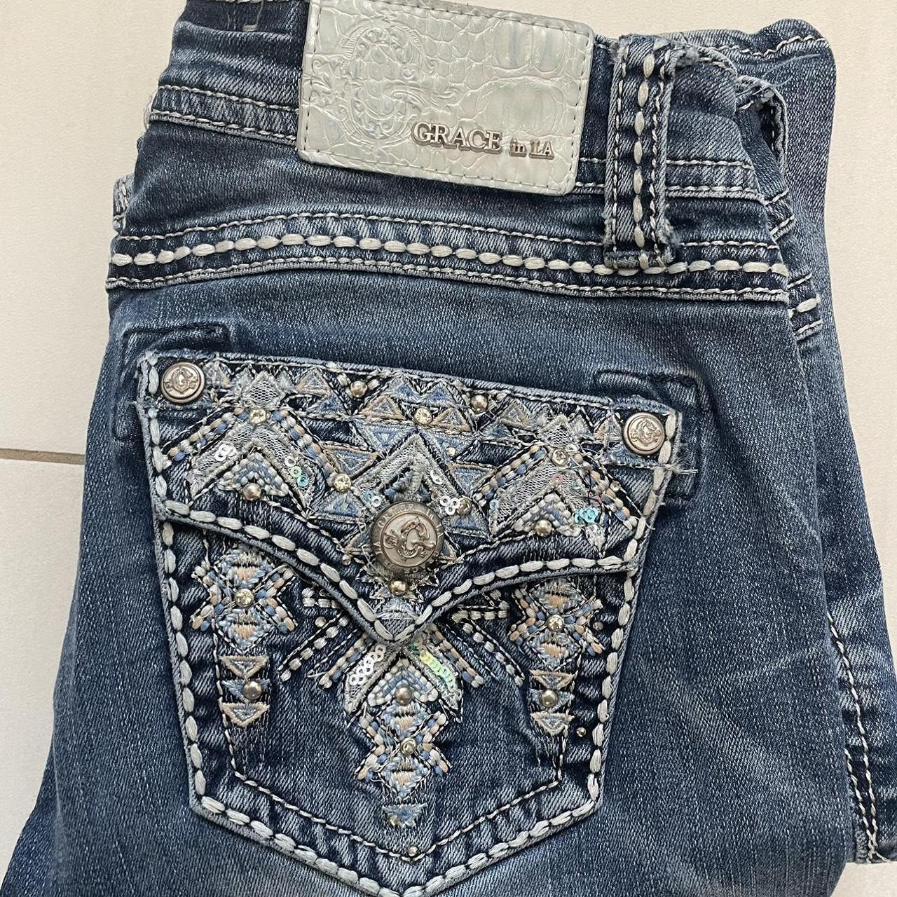 Grace in LA jeans size 28 Bottom flared is a little... - Depop