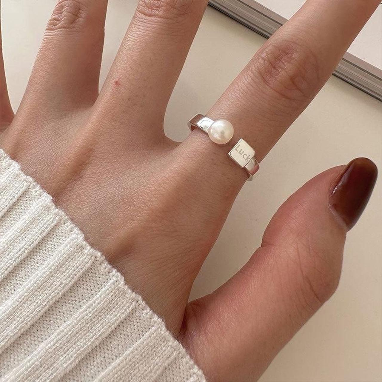 S925 pearl ring. Adjustable size. Great for gift - Depop