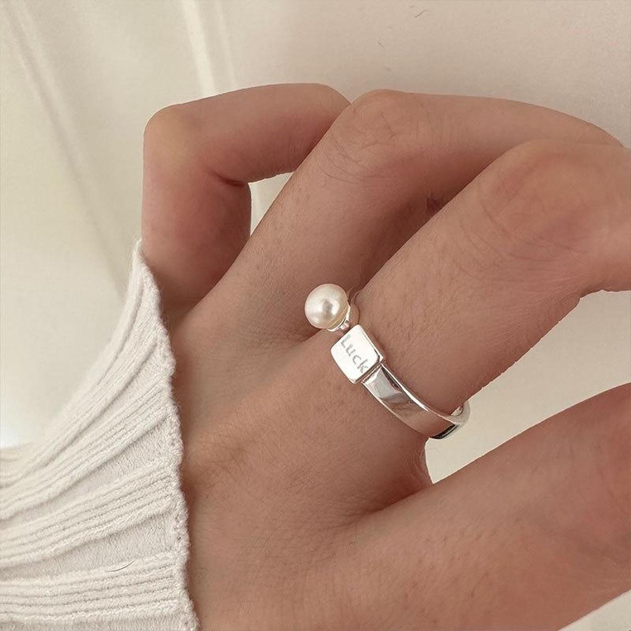 S925 pearl ring. Adjustable size. Great for gift - Depop