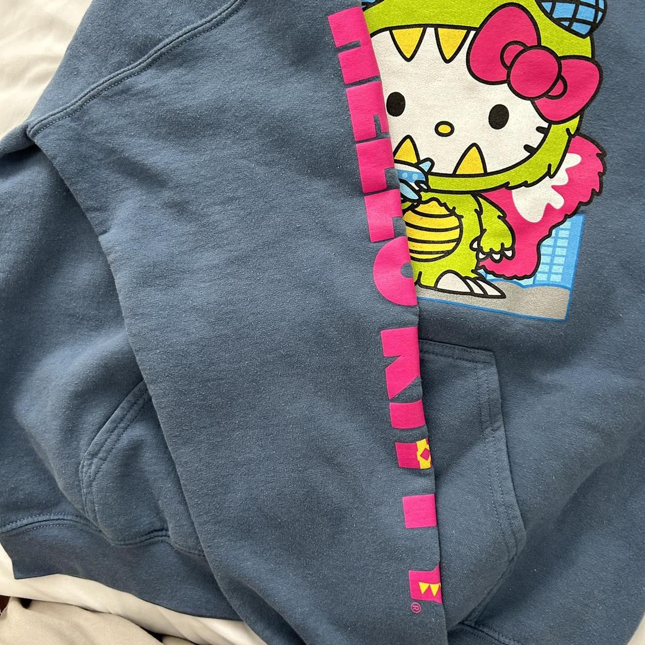hello Kitty Sanrio hoodie! light darkish blue with... - Depop