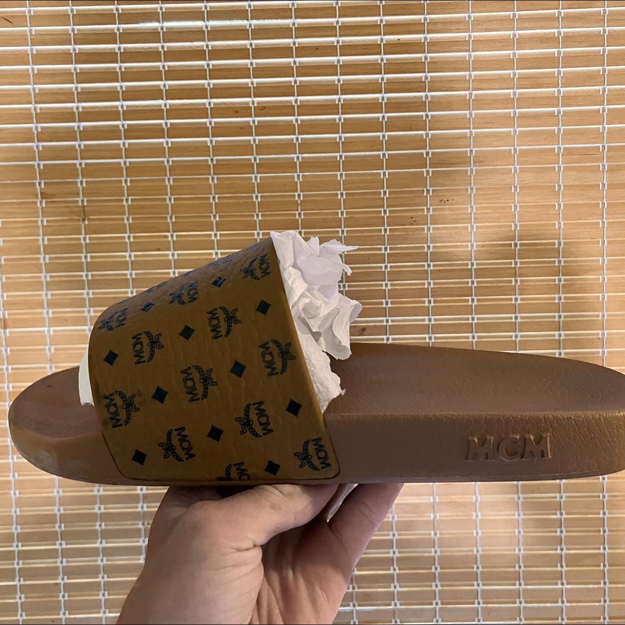 Men’s mcm slides US size 11. Worn a few times but no... - Depop