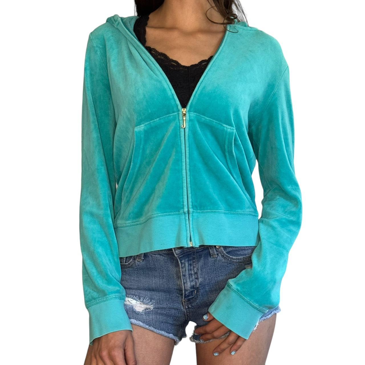 Y2K JUICY COUTURE ZIP UP VELOUR JACKET vintage... - Depop