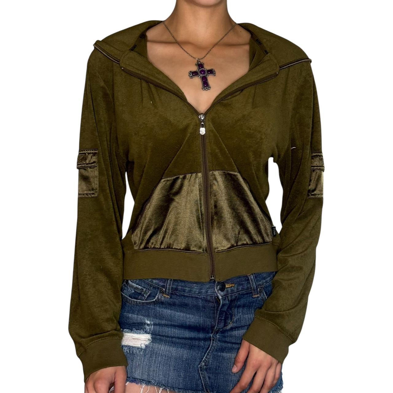 Y2K BCBG JACKET vintage 2000s BCBG green khaki... | Depop