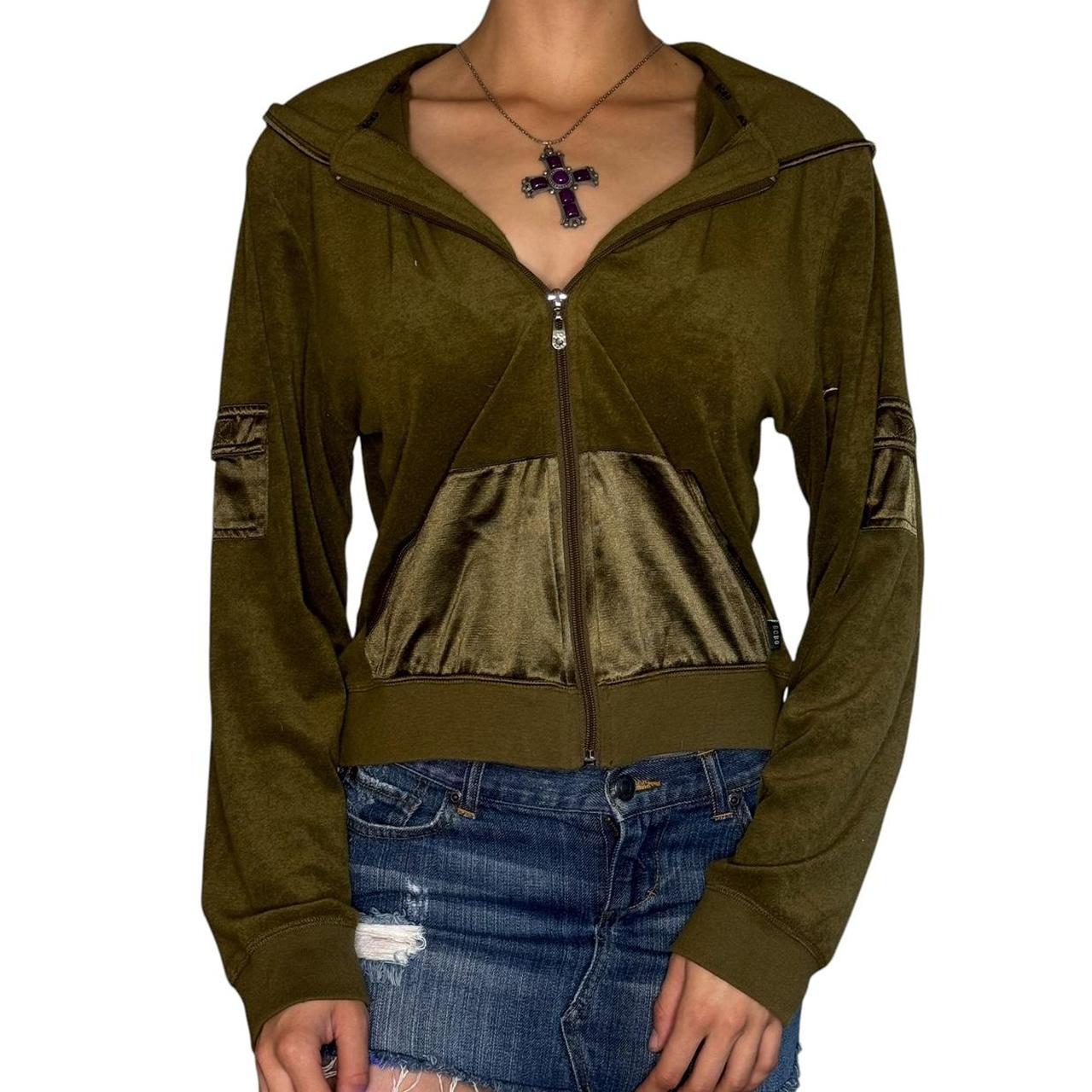 Y2K BCBG JACKET vintage 2000s BCBG green khaki... | Depop