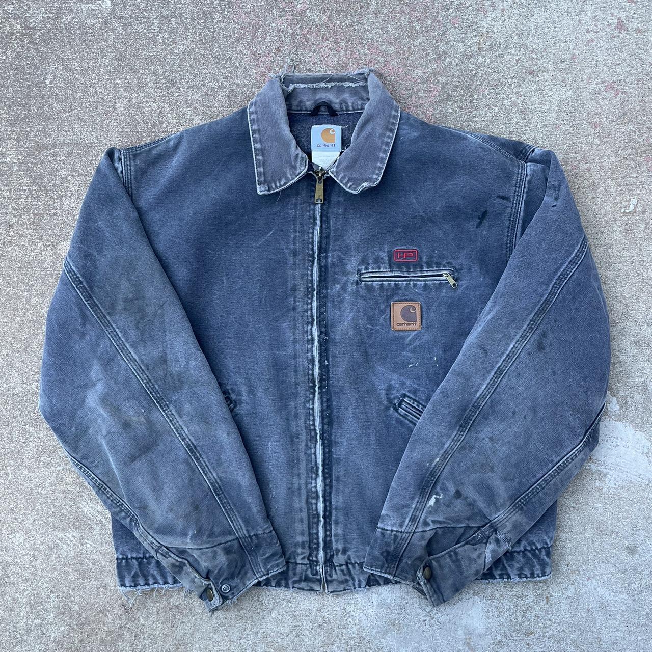 Carharrt Faded Grey Detroit jacket Size... - Depop