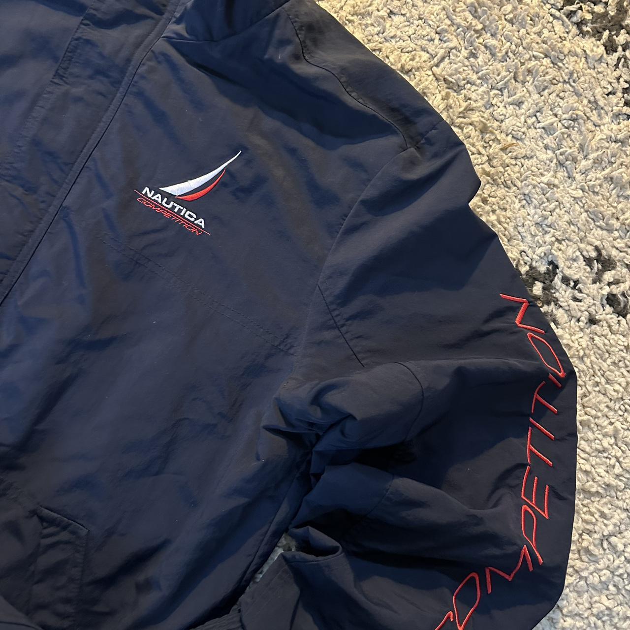 Navy nautica windbreaker fits more like a large than... | Depop