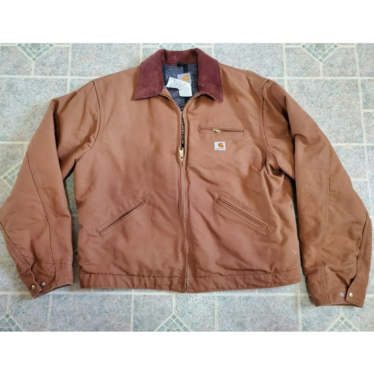 VTG Carhartt Detroit Jacket J01 BRN Duck Blanket... - Depop