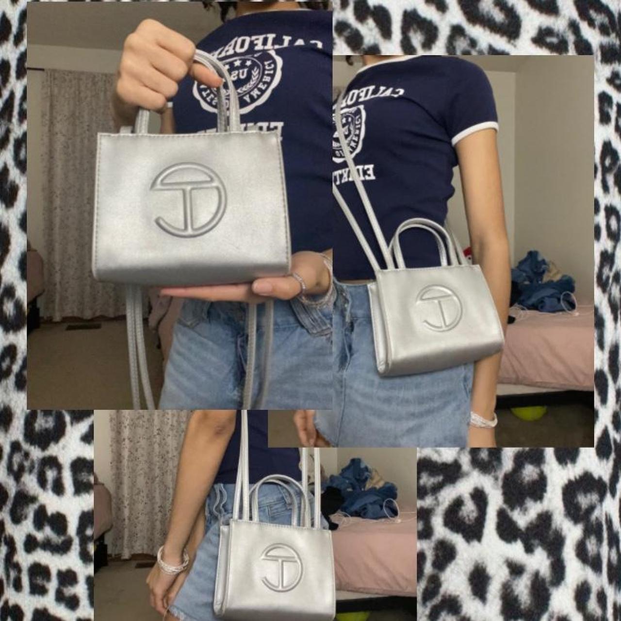 Silver Telfar mini tote bag #TelfarTote Outside is... | Depop