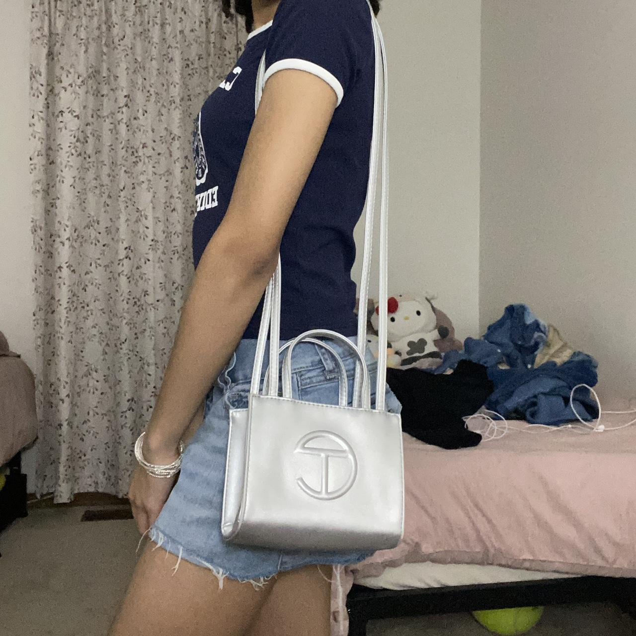 Silver Telfar mini tote bag #TelfarTote Outside is... | Depop