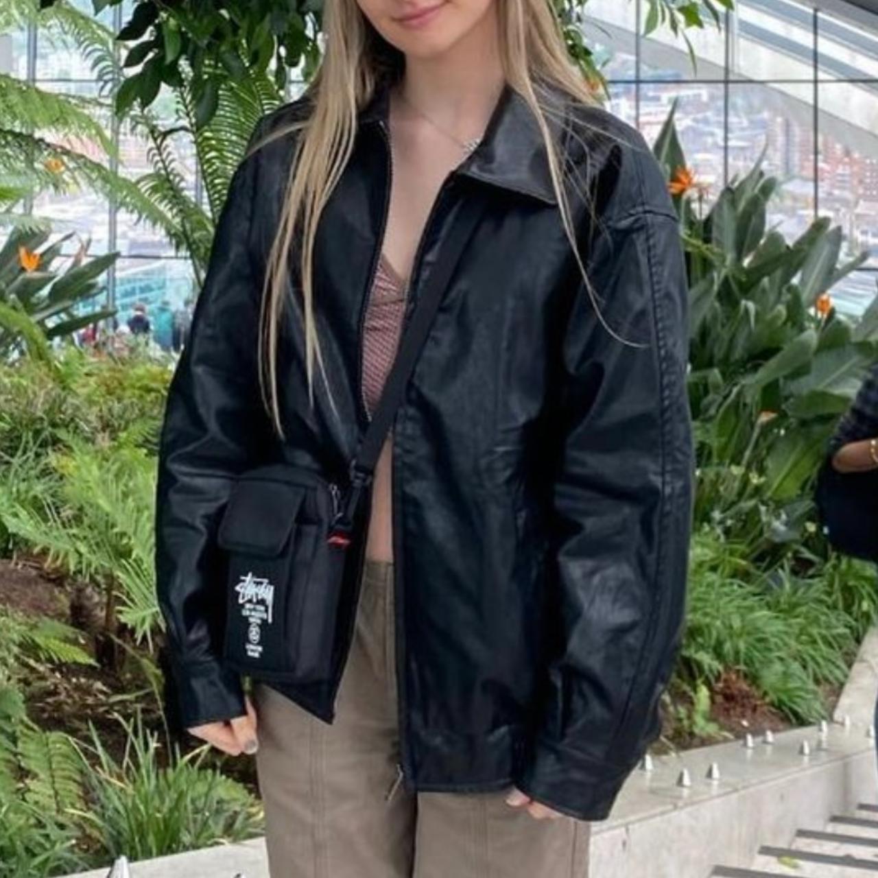 motel rocks black leather jacket size S perfect... - Depop