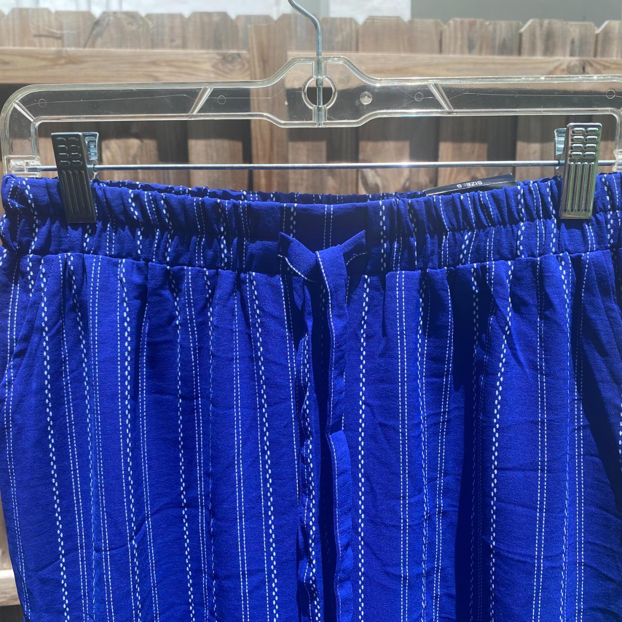 High rise Soho blue boho wide-leg pants with dainty... - Depop