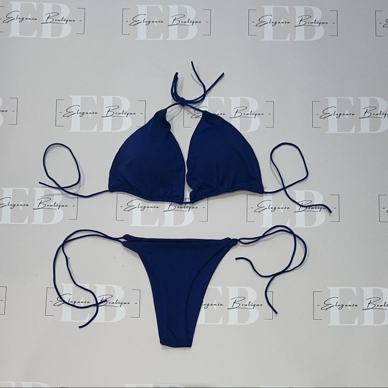 Royal Blue Ultra Thin String Triangle Bikini Top and... - Depop